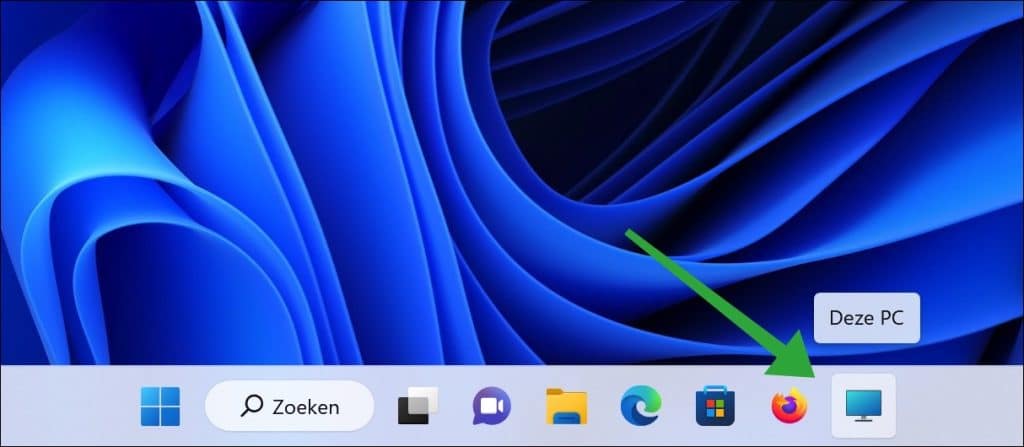 "Deze PC" snelkoppeling vastmaken aan de taakbalk