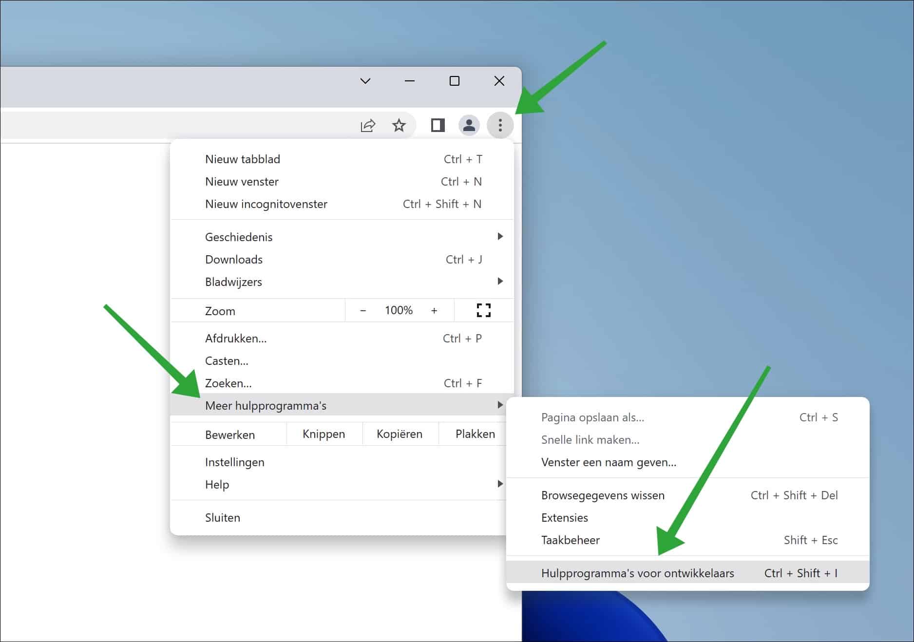 HTTP Response headers bekijken met Google Chrome