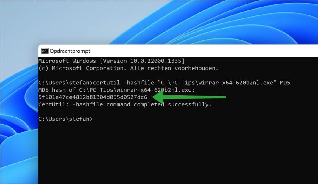 MD5, SHA256 of andere hash verifiëren in Windows 11 of 10