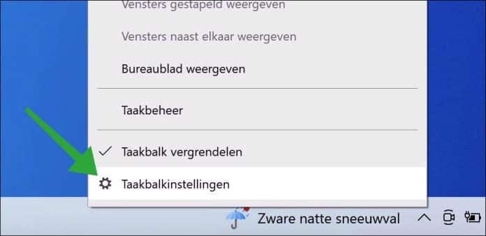 Wifi of netwerk pictogram weergeven op de taakbalk