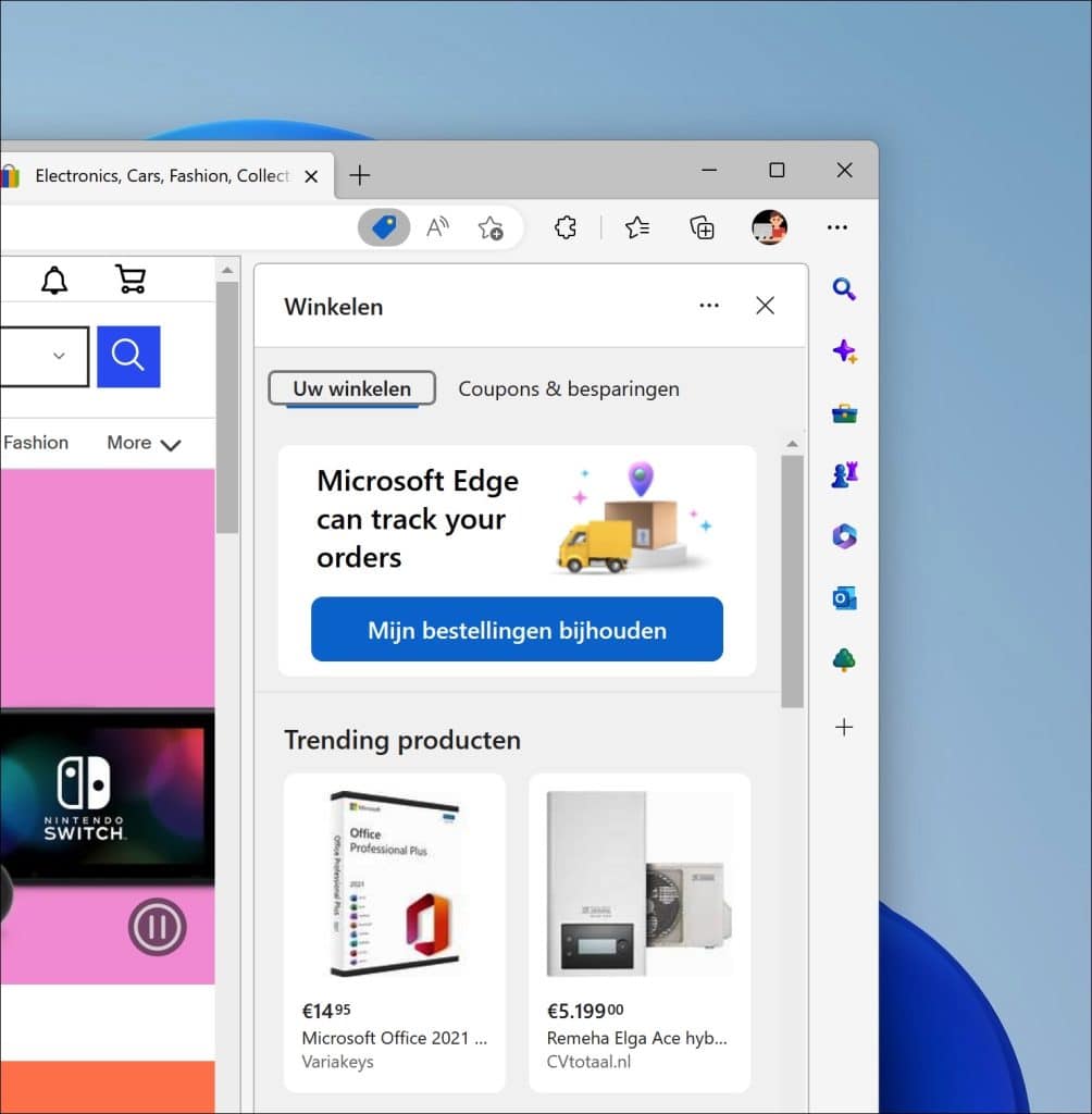 Kortingscodes en winkelen met Microsoft Edge en bespaar geld