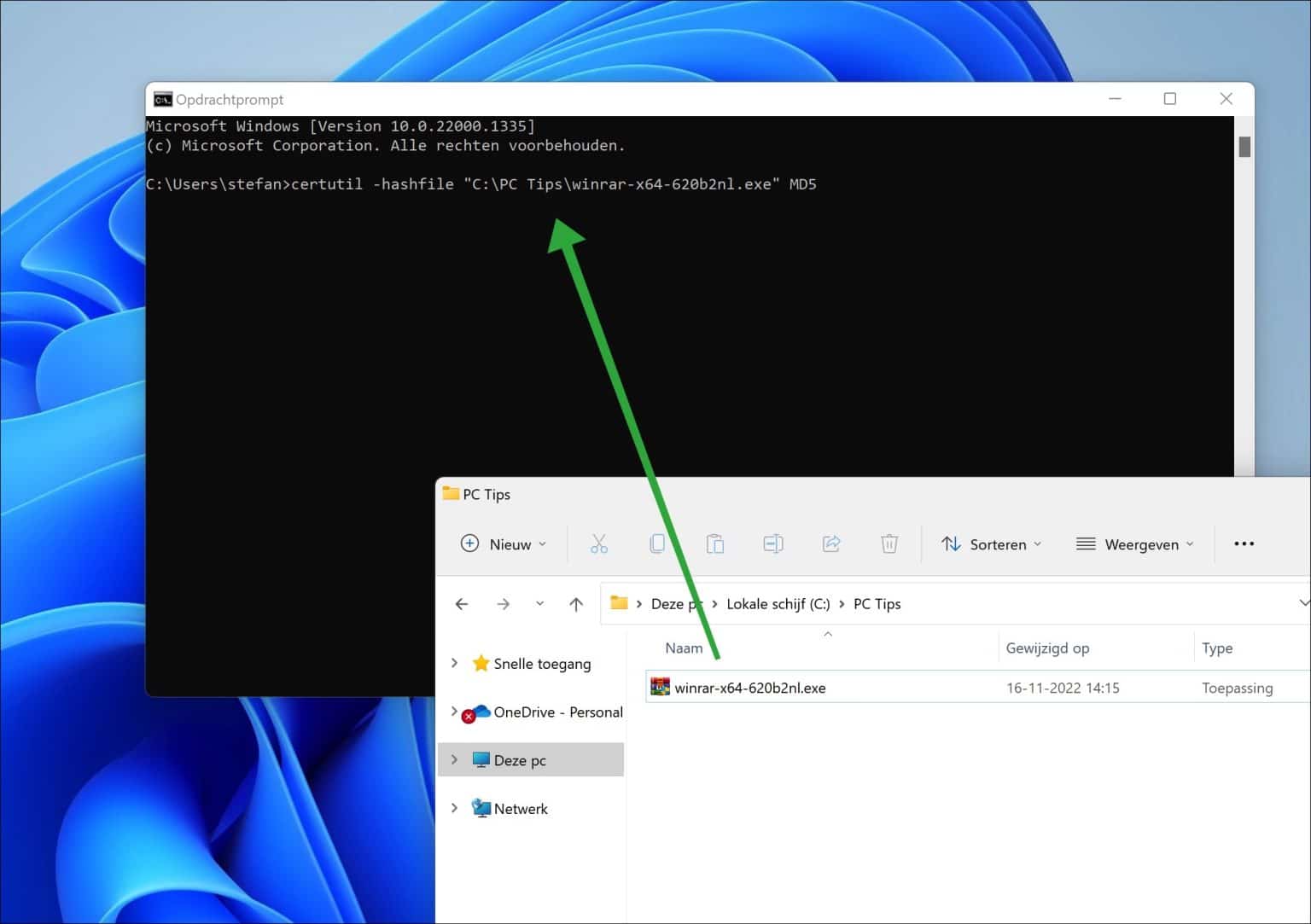 MD5, SHA256 of andere hash verifiëren in Windows 11 of 10