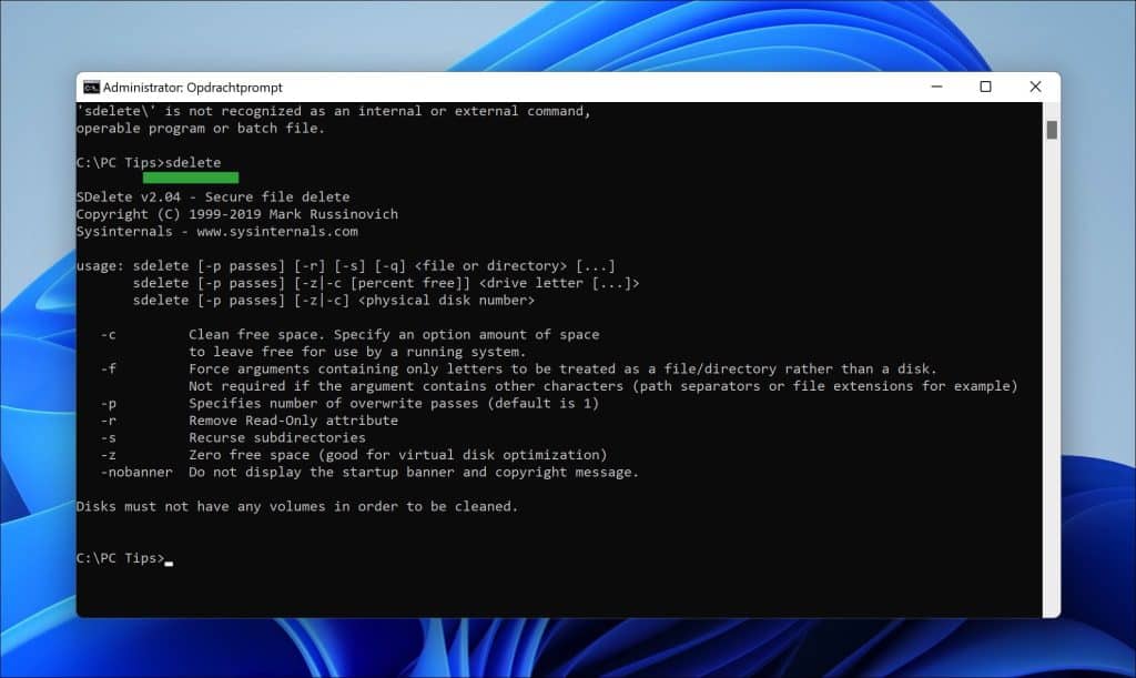 Bestanden of mappen veilig en voorgoed verwijderen
