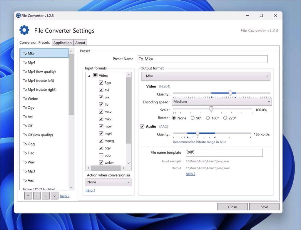 Bestanden converteren met File Converter in Windows 11 of 10