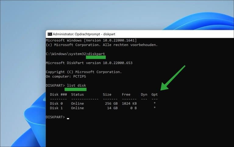 Is mijn schijf GPT of MBR gepartitioneerd in Windows 11?