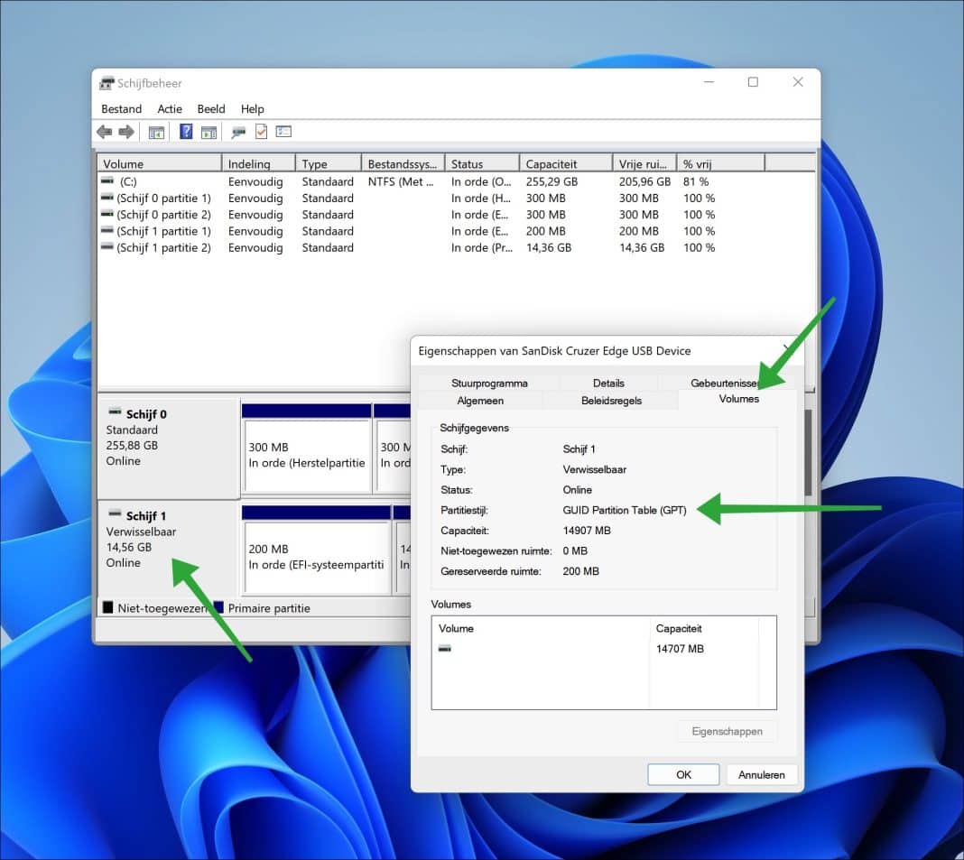 Is mijn schijf GPT of MBR gepartitioneerd in Windows 11?
