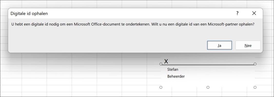 Digitale handtekening toevoegen aan Excel document