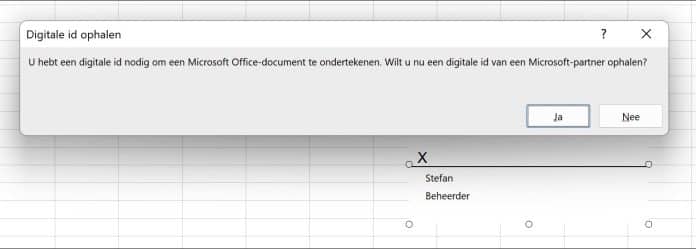Digitale handtekening toevoegen aan Excel document
