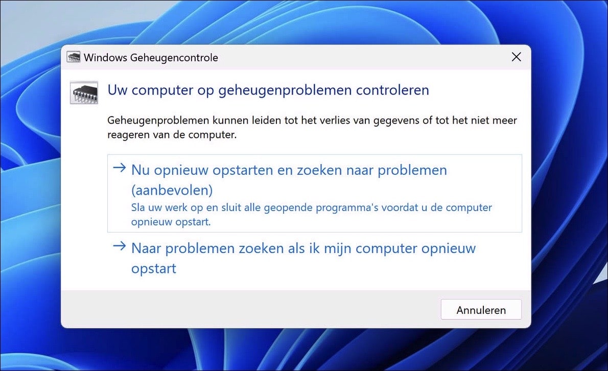 Geheugentest uitvoeren in Windows 11 of Windows 10 - PC Tips