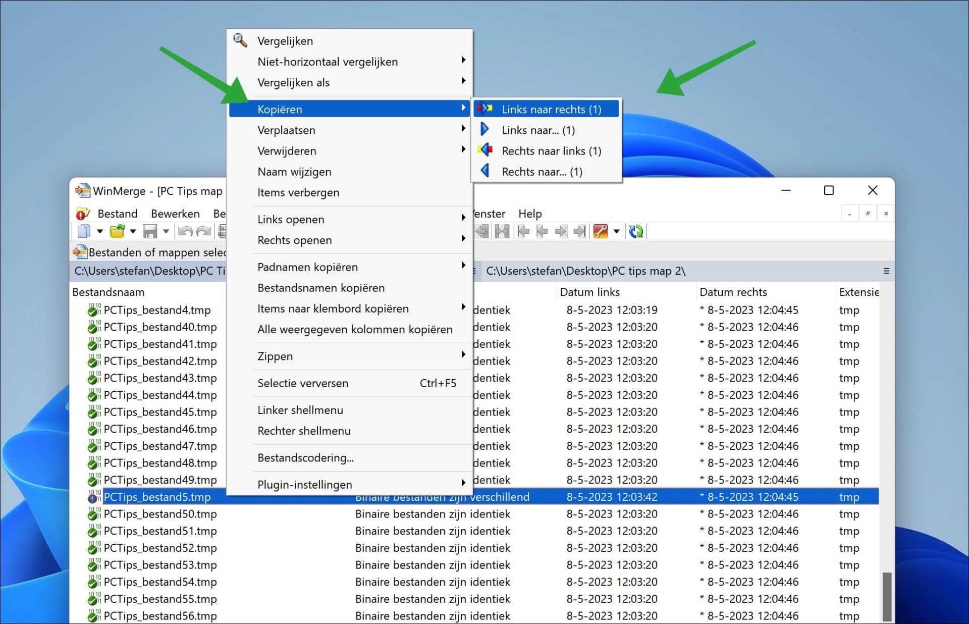 WinMerge gebruiken om bestanden en mappen te vergelijken