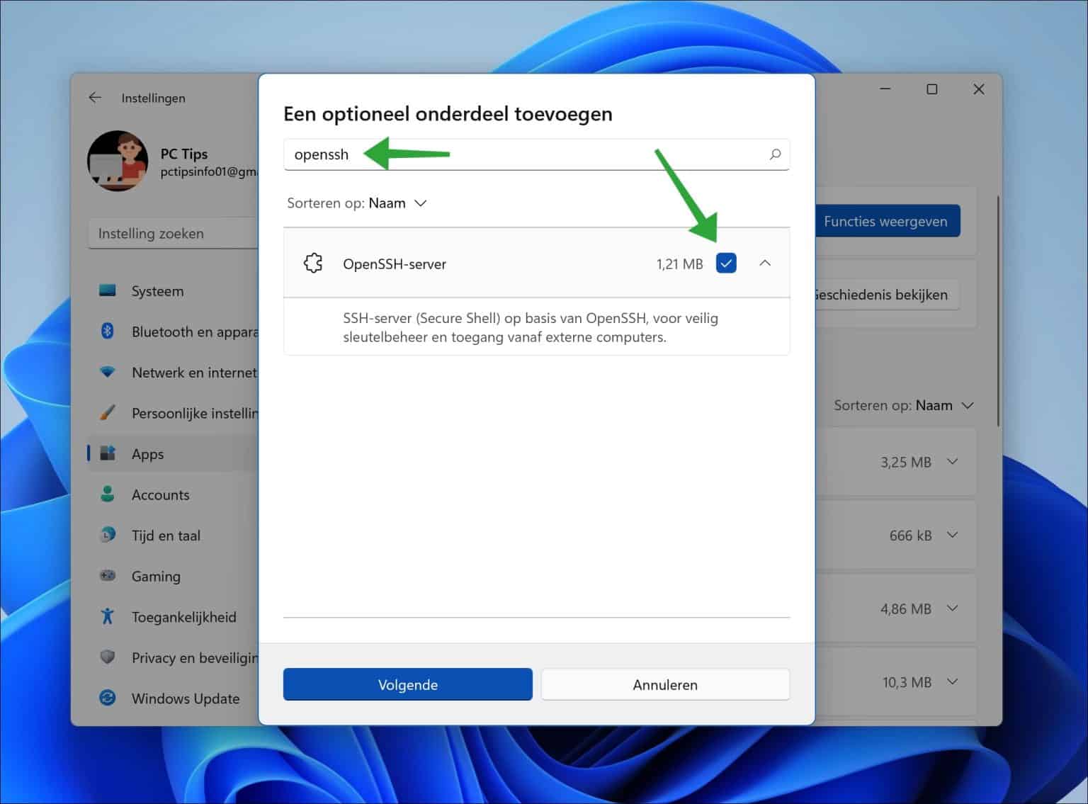 OpenSSH server installeren in Windows 11 (Stap voor stap)