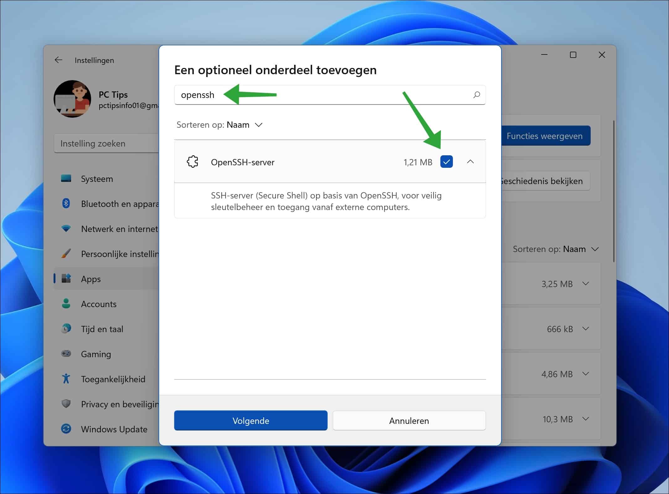 OpenSSH server installeren in Windows 11 (Stap voor stap)
