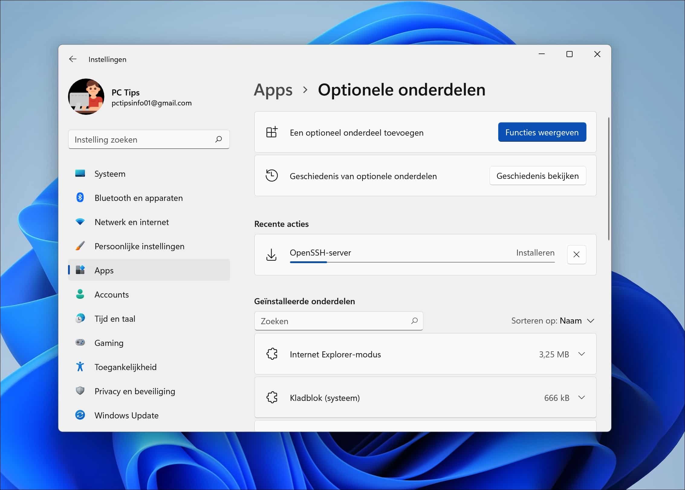 OpenSSH server installeren in Windows 11 (Stap voor stap)