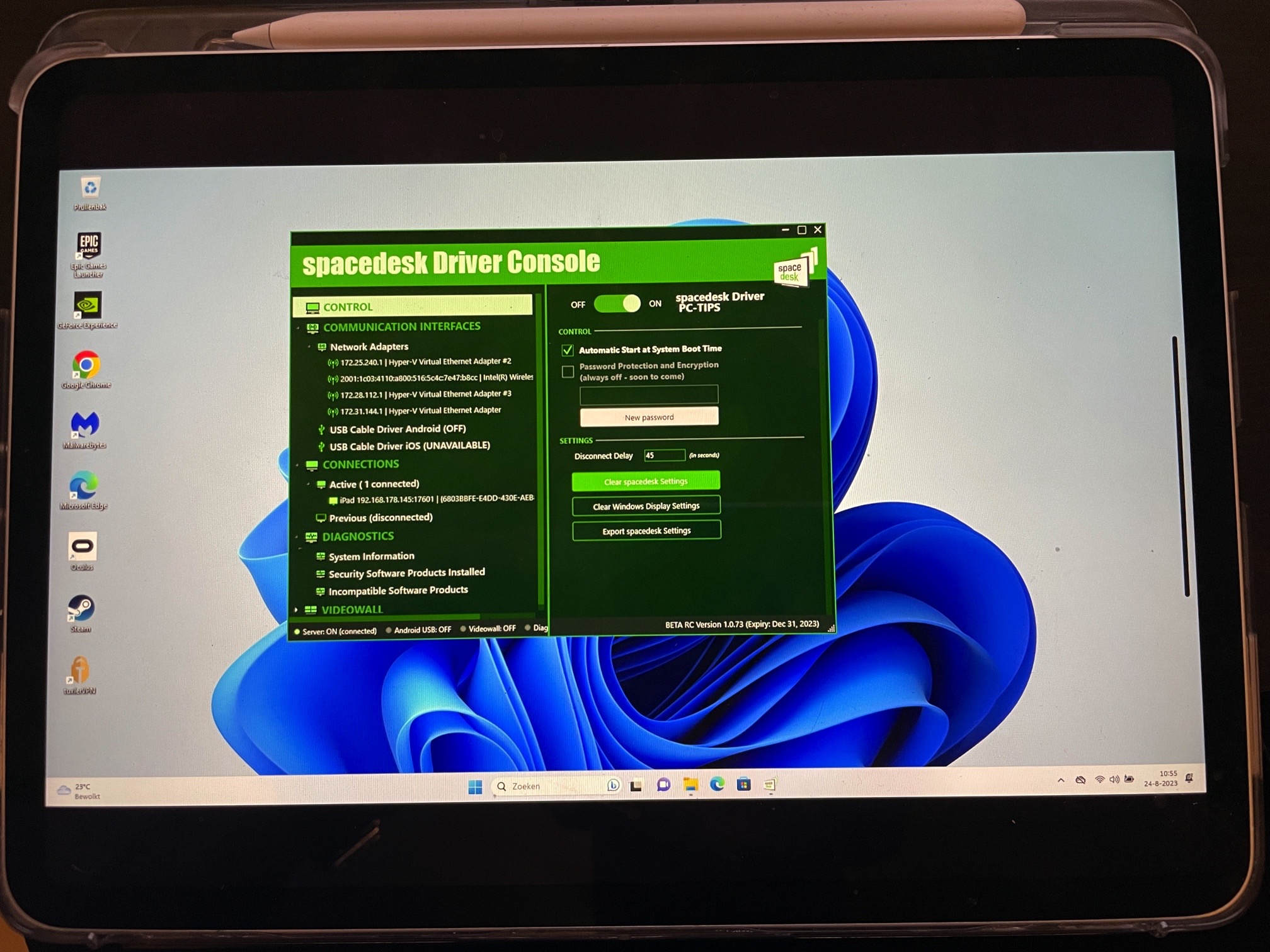 Windows 11/10 beeldscherm weergreven op Apple iPad