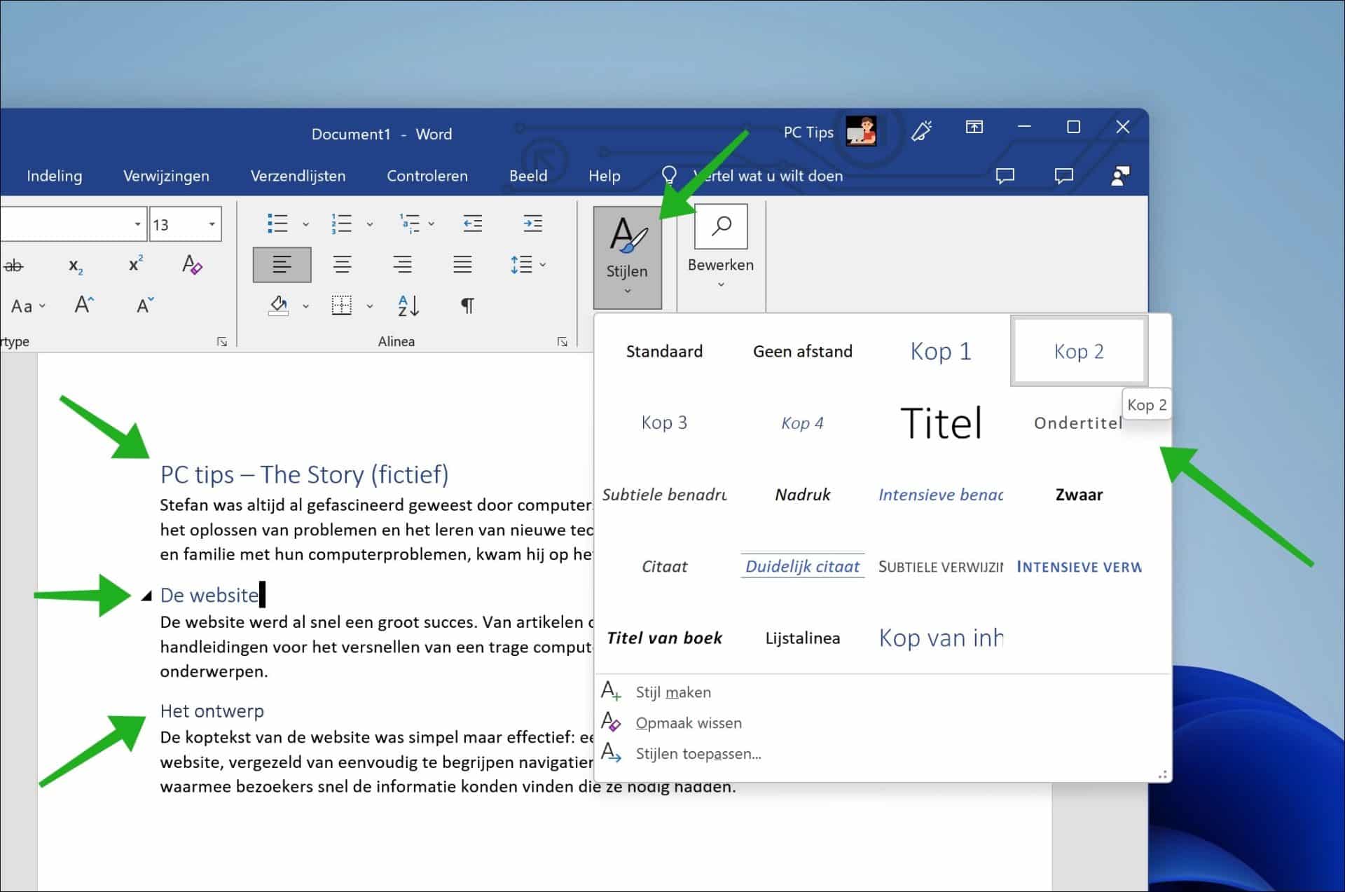 Inhoudsopgave Word maken? Zie deze 5 stappen - PC Tips