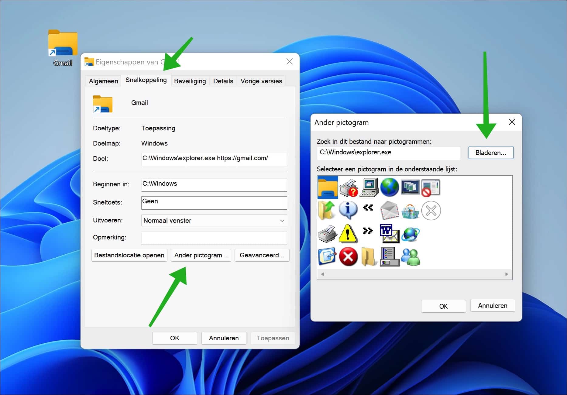 Gmail vastmaken aan de taakbalk in Windows 11 of 10