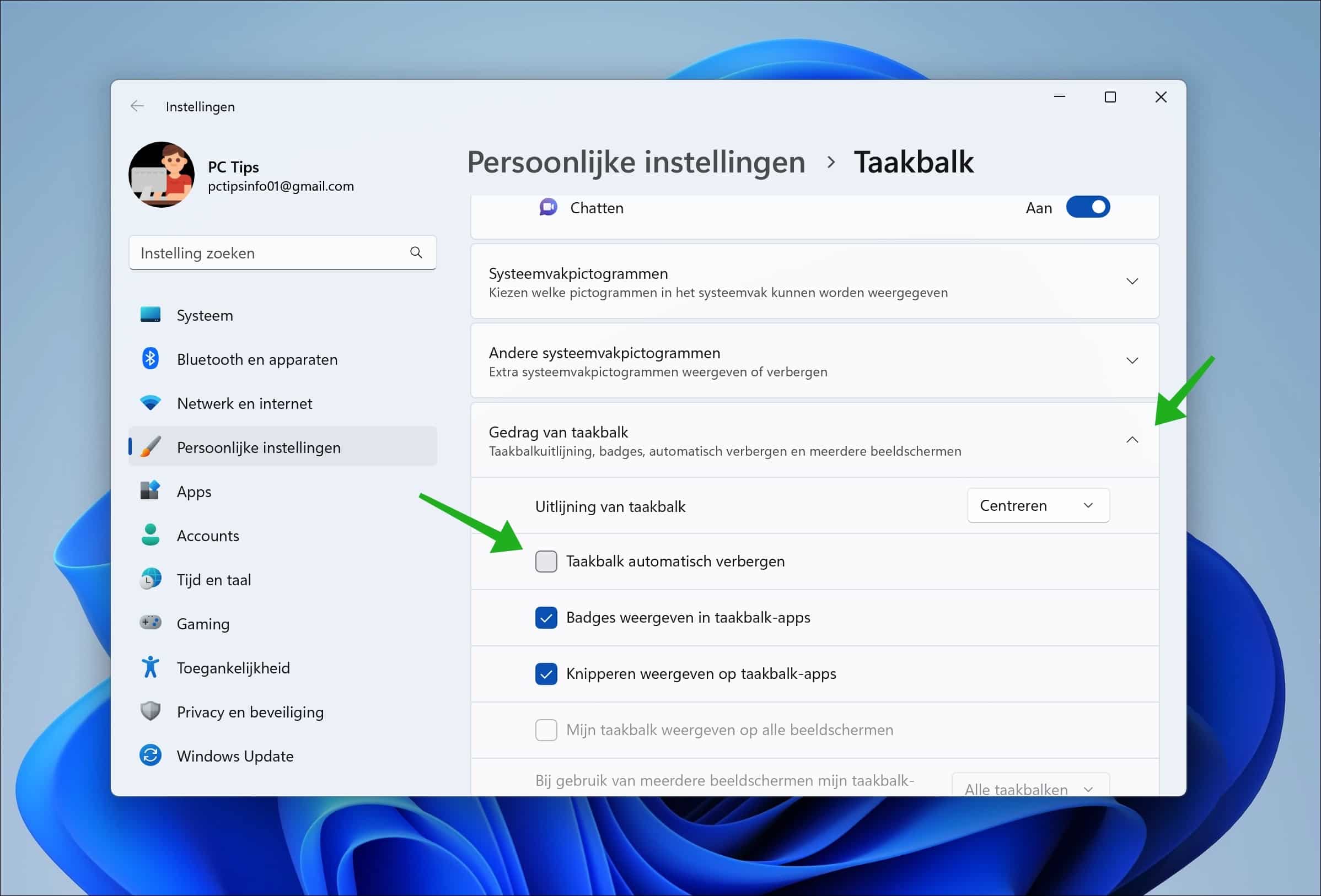 Windows 11 taakbalk verbergen of weergeven? Zo werkt het!