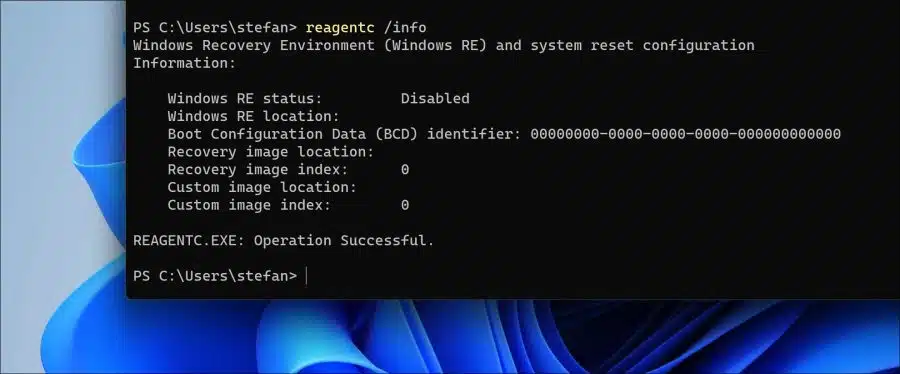 Windows herstelomgeving (WinRE) blokkeren in Windows 11/10