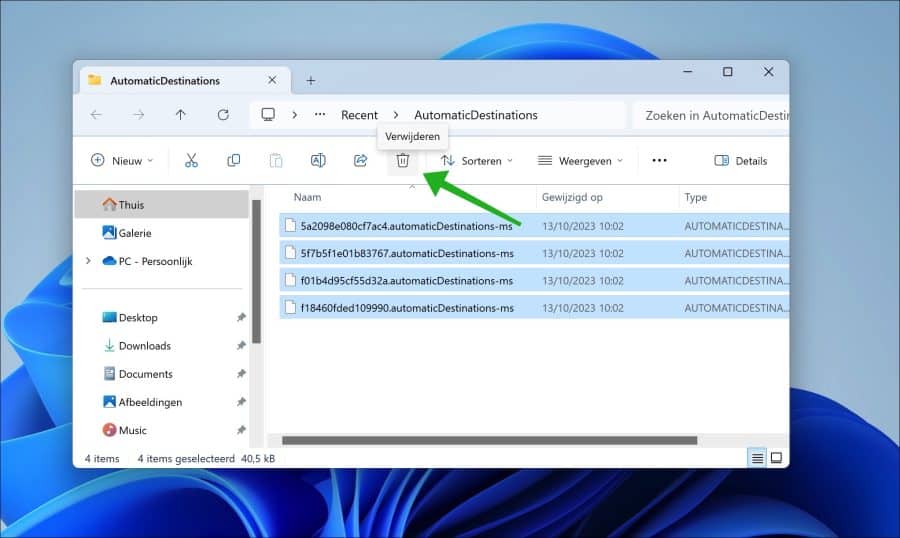 Snelle toegang in de Windows Verkenner resetten (gids)