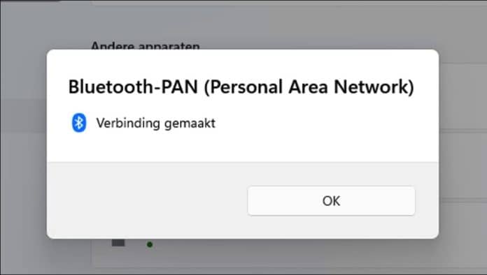 Verbinden met Bluetooth PAN (Personal Area Network) in Windows 11