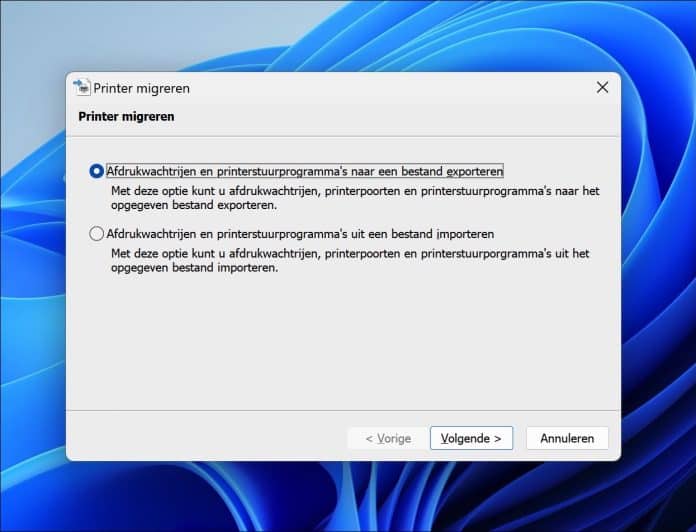 Back-up maken van Printer Stuurprogramma en herstellen