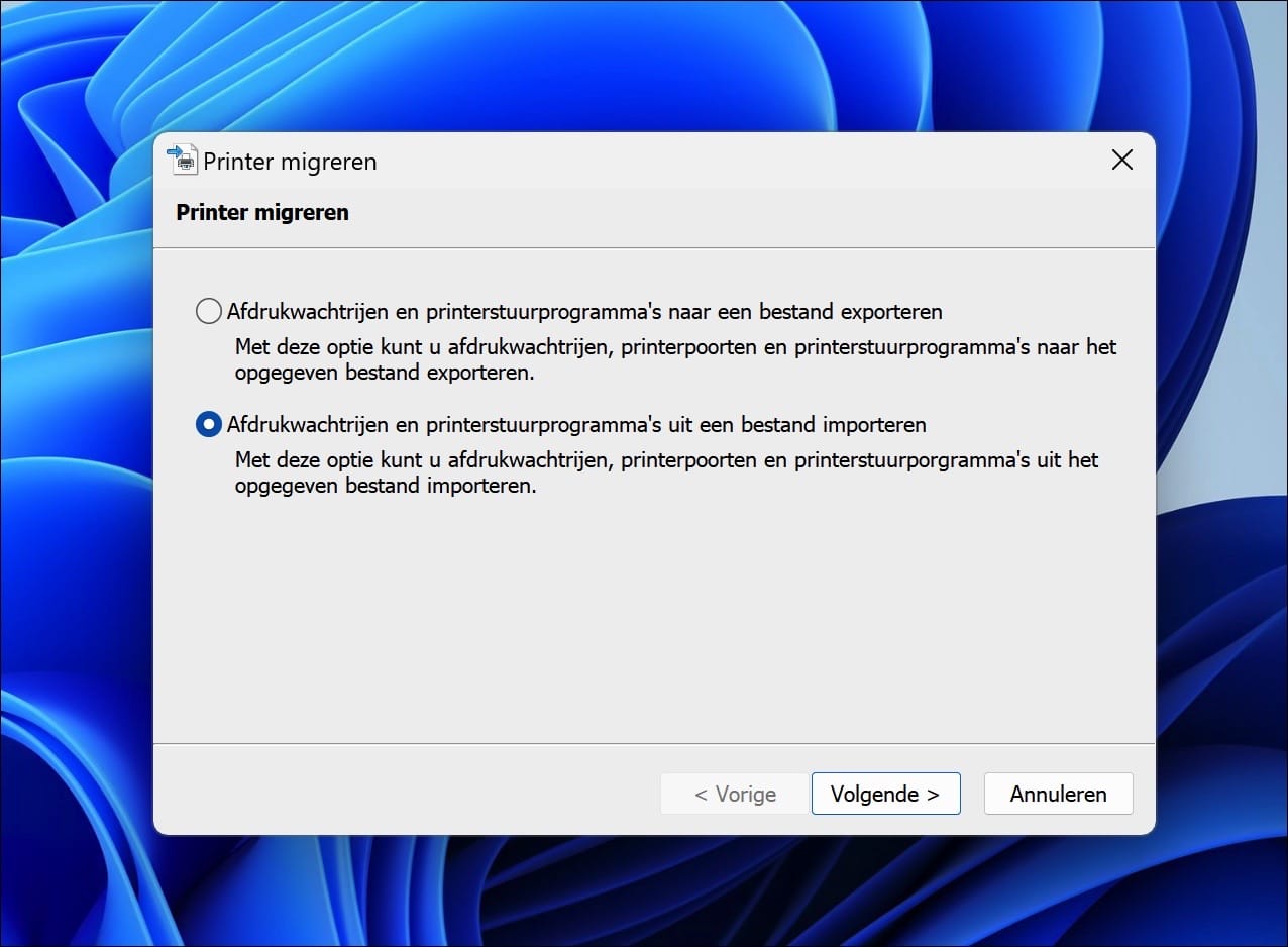 Back-up maken van Printer Stuurprogramma en herstellen