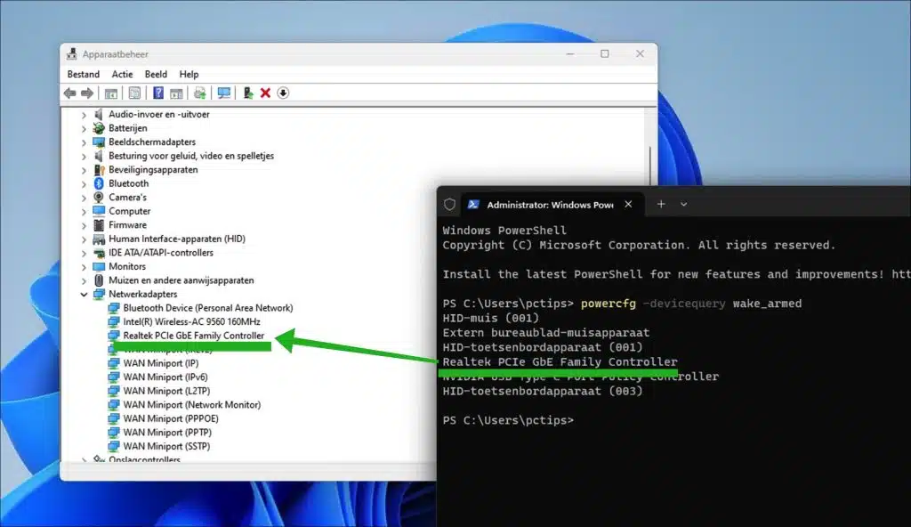 Apparaten identificeren die uw computer uit de slaapstand halen