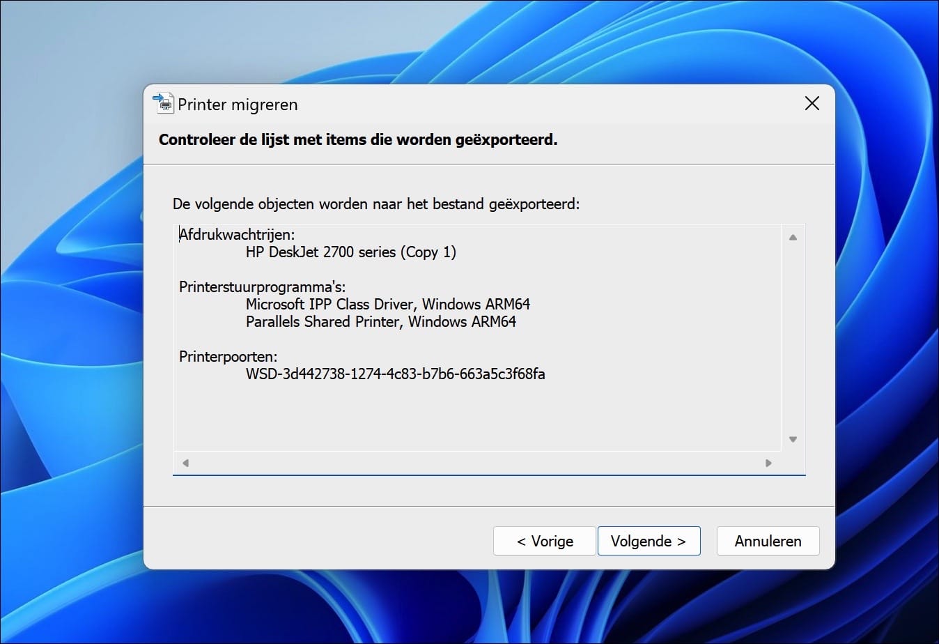 Back-up maken van Printer Stuurprogramma en herstellen