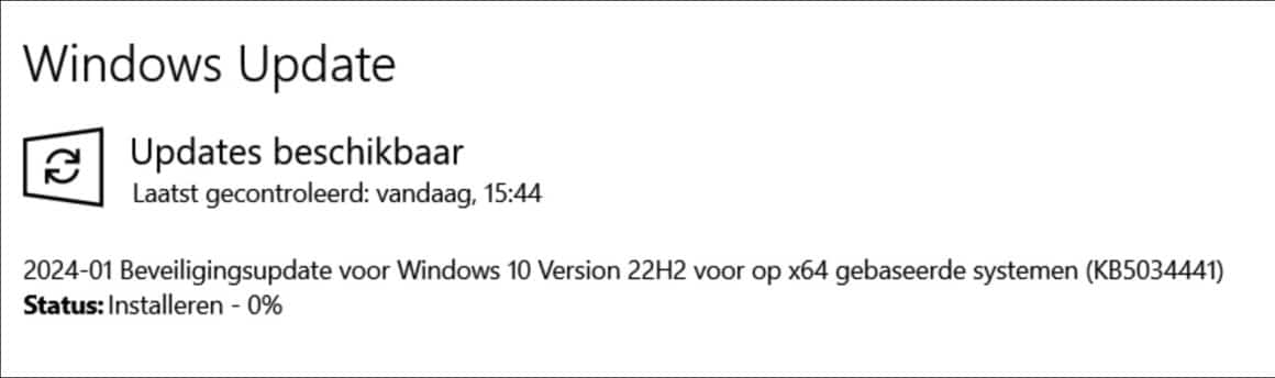 Windows update KB5034441 foutmelding 0x80070643 (Oplossing)