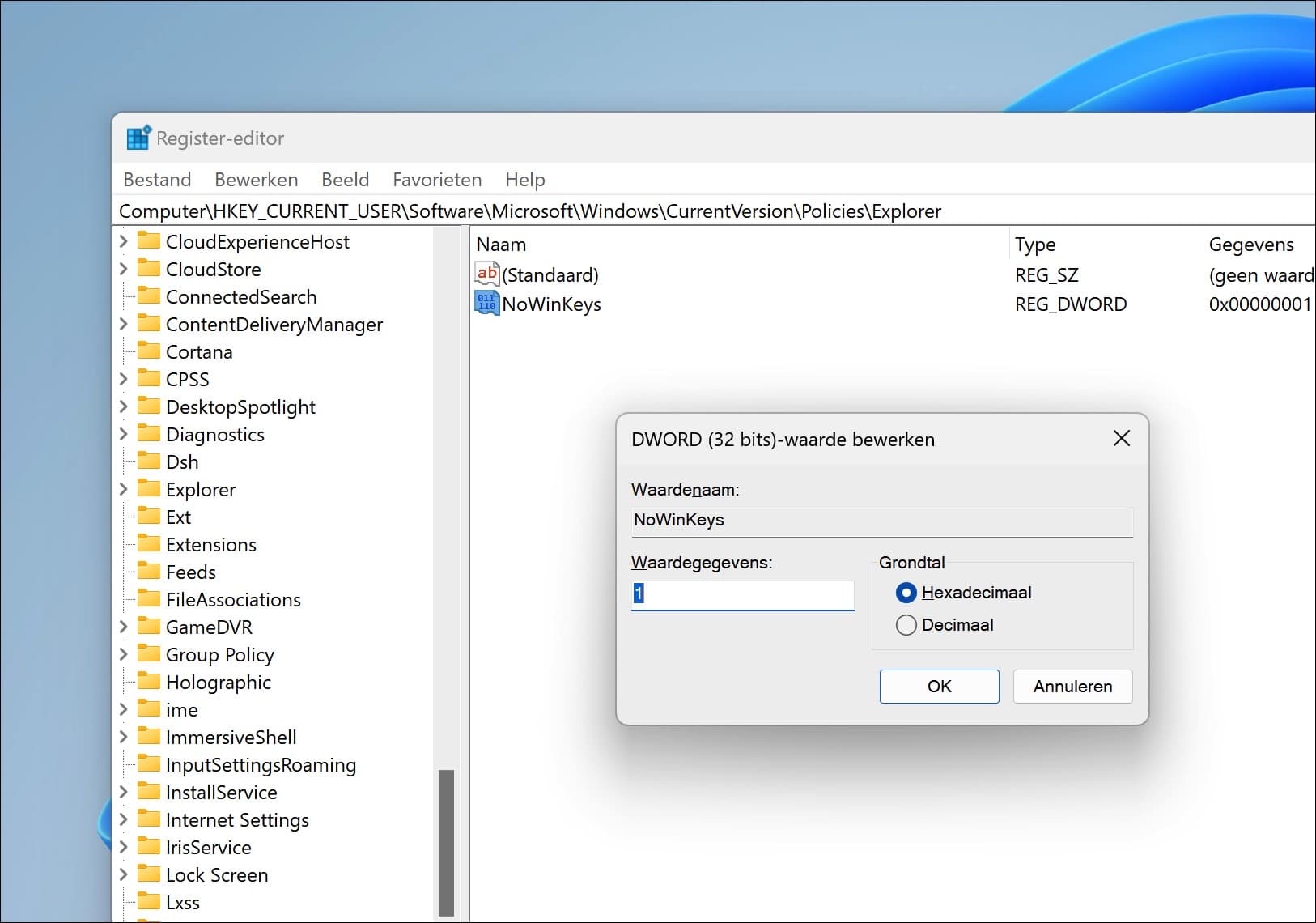 Windows-toets op toetsenbord uitschakelen in Windows 11/10