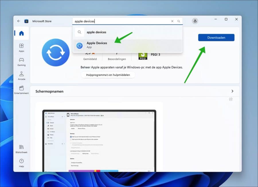 iPhone back-up maken met Apple Devices in Windows 11