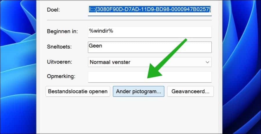 Snelkoppeling naar bureaublad plaatsen op taakbalk in Windows 11 of 10