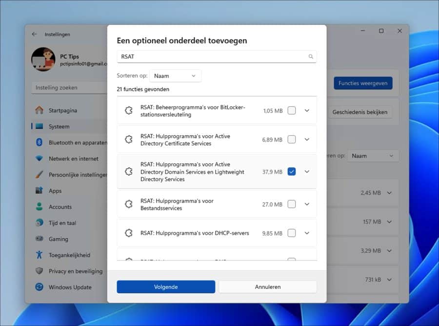 Rsat Remote Server Administration Tools Installeren In Windows 11