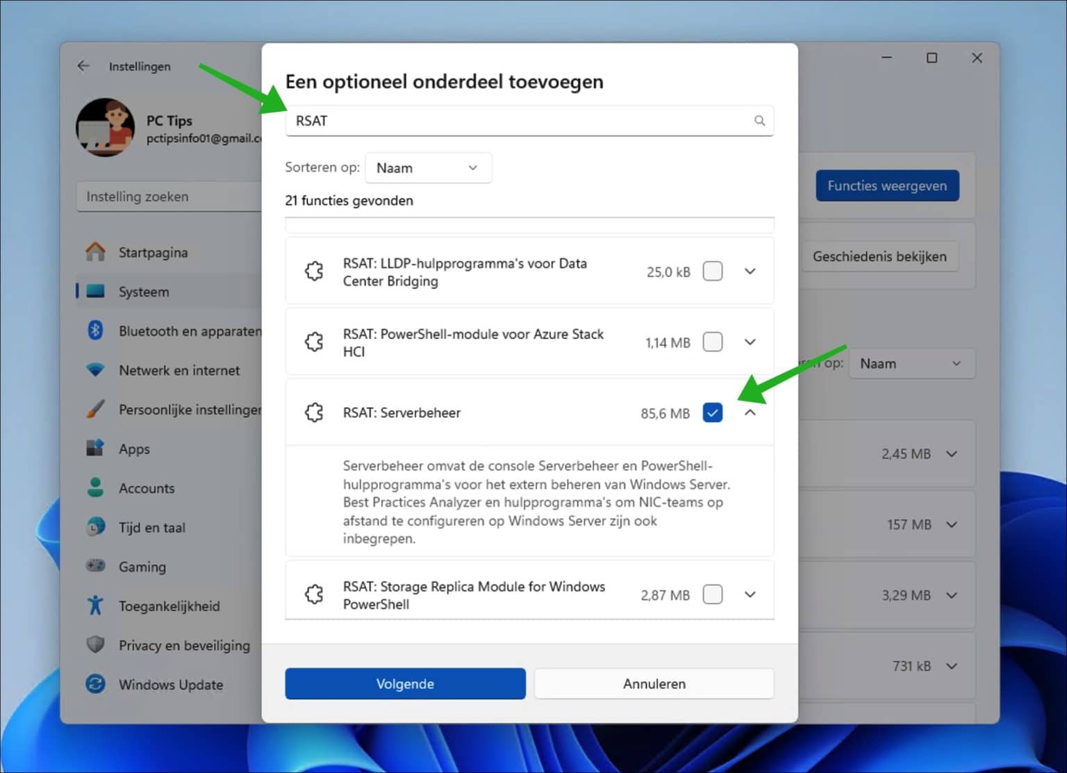 RSAT (Remote Server Administration Tools) installeren in Windows 11