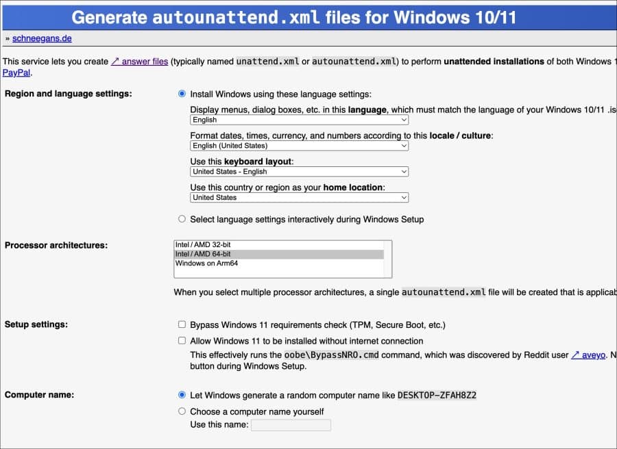 Create Autounattend Xml Or Unattend Xml For Windows 11 Of 10
