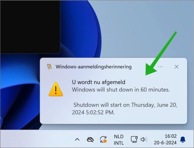 Computer automatisch afsluiten in Windows 11