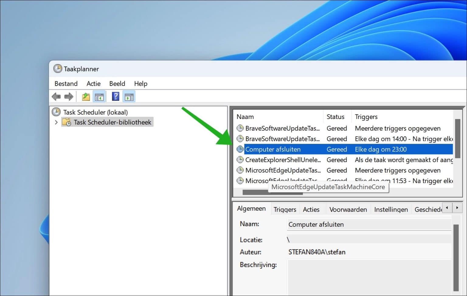 Computer automatisch afsluiten in Windows 11
