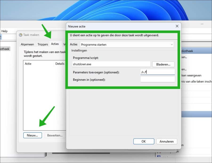 Computer automatisch afsluiten in Windows 11