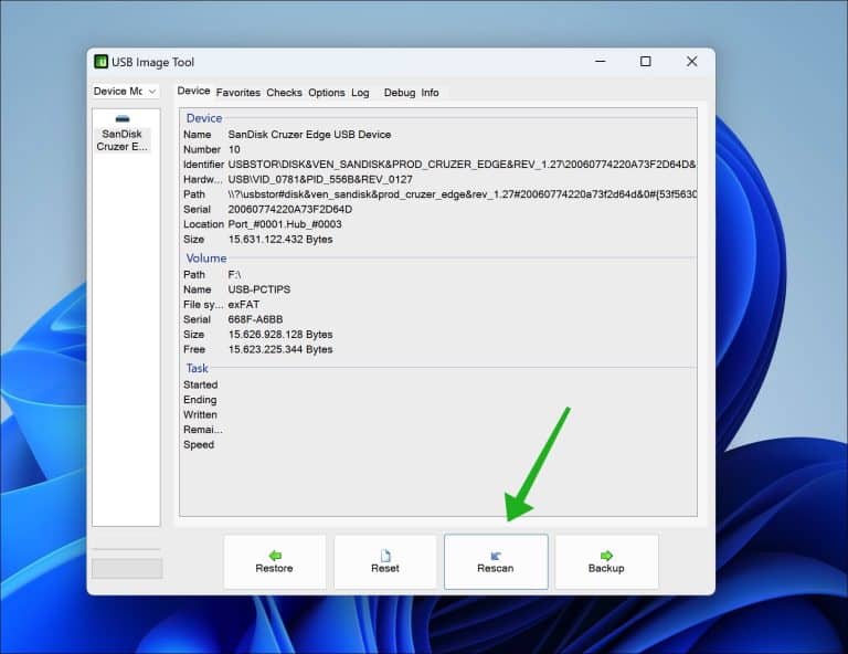 Image back-up maken van een USB flash drive in Windows 11 of 10