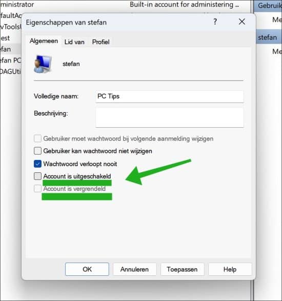 Account vergrendeld in Windows 11 of 10 - Zo los je het op