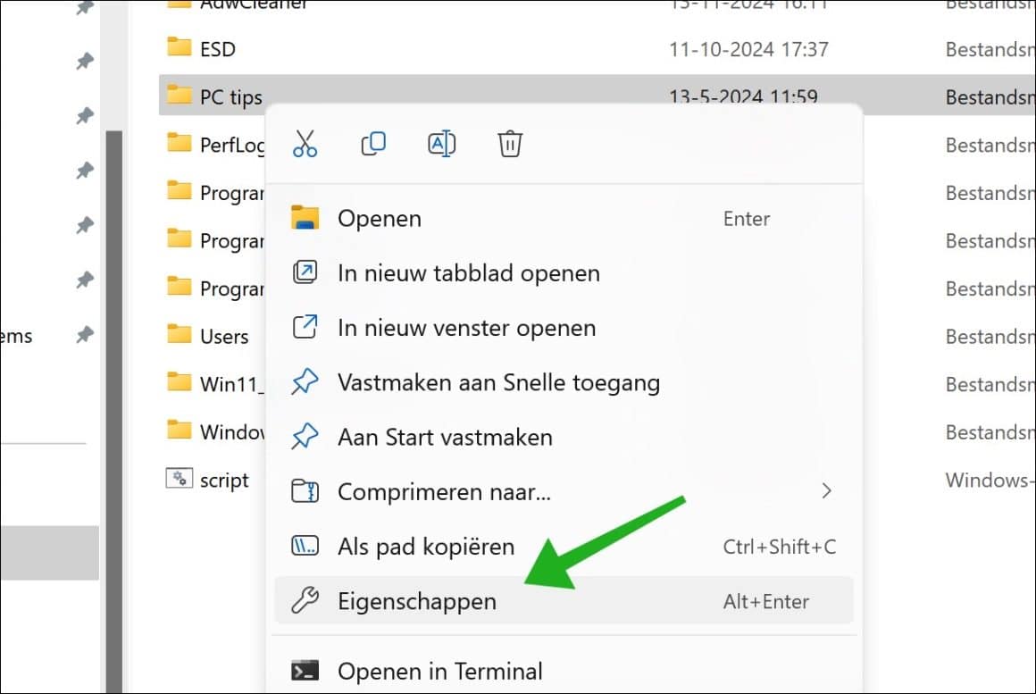 Verborgen gedeelde map aanmaken in Windows 11 of 10