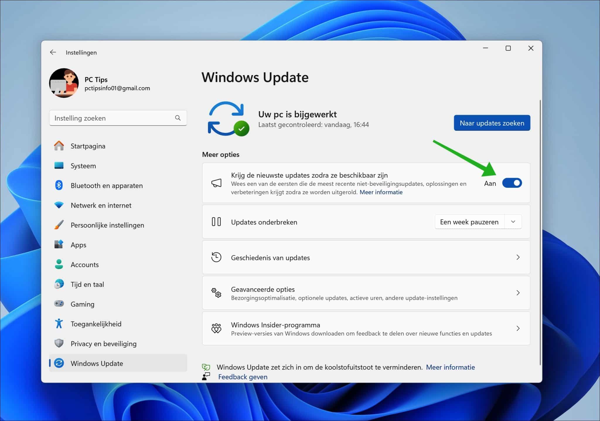 Windows 11 updates automatisch downloaden en installeren