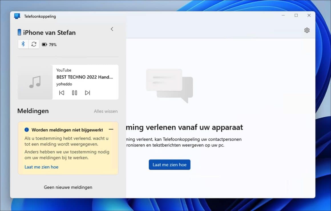 iPhone koppelen met Windows 11 via Telefoonkoppeling