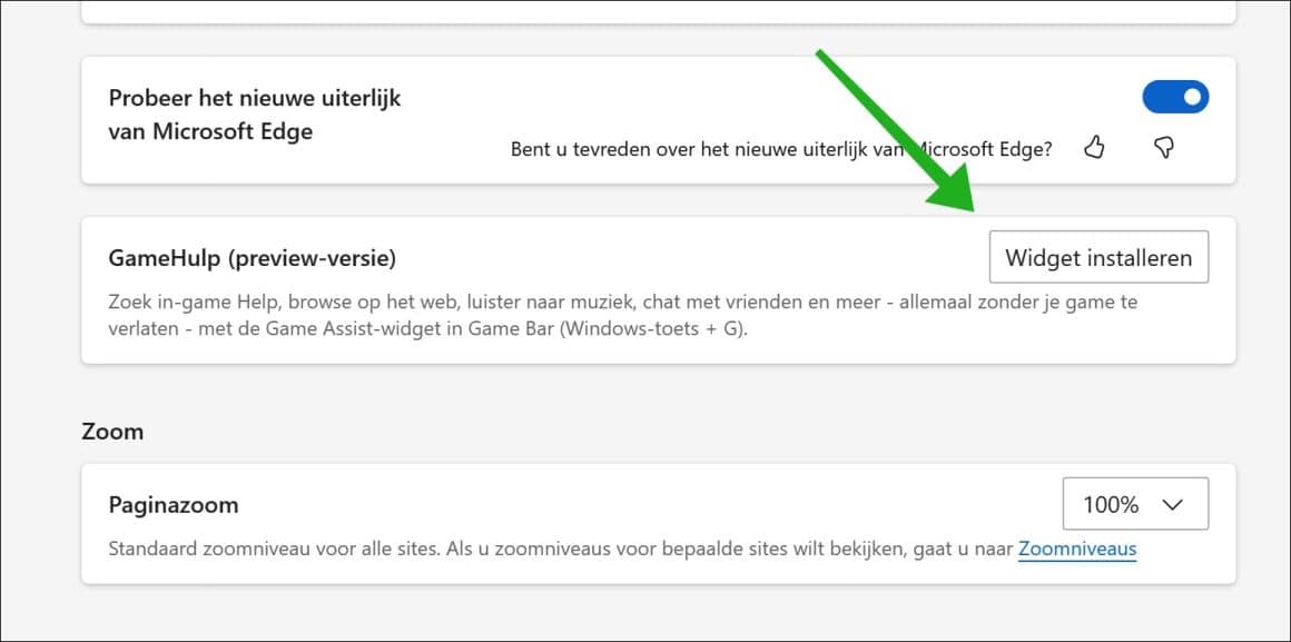 Microsoft Edge Game Assistant installeren en functies