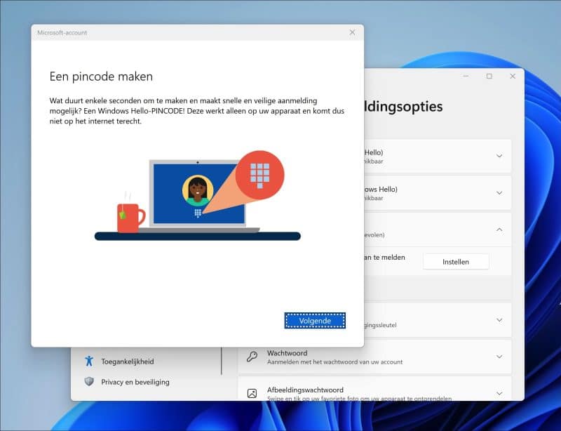 Uw pincode is niet meer beschikbaar foutmelding