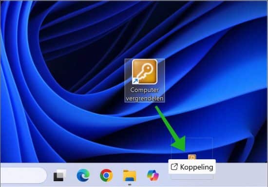 Computer vergrendelen snelkoppeling maken op bureaublad