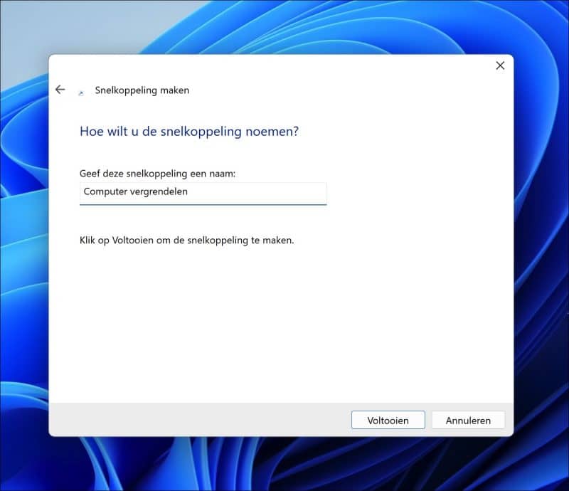 Computer vergrendelen snelkoppeling maken op bureaublad