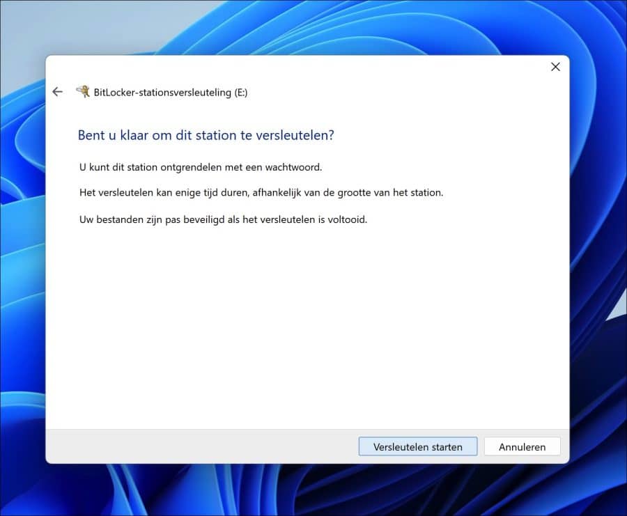Schijf beveiligen met wachtwoord