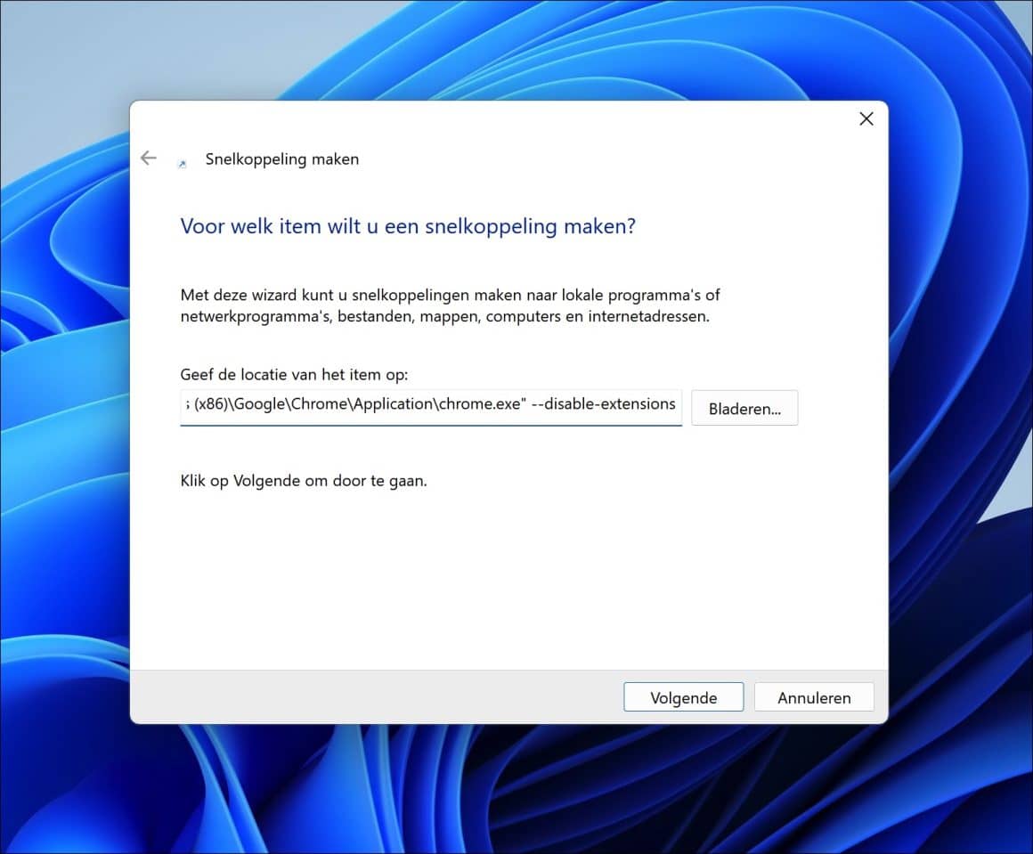 Google Chrome starten zonder extensies