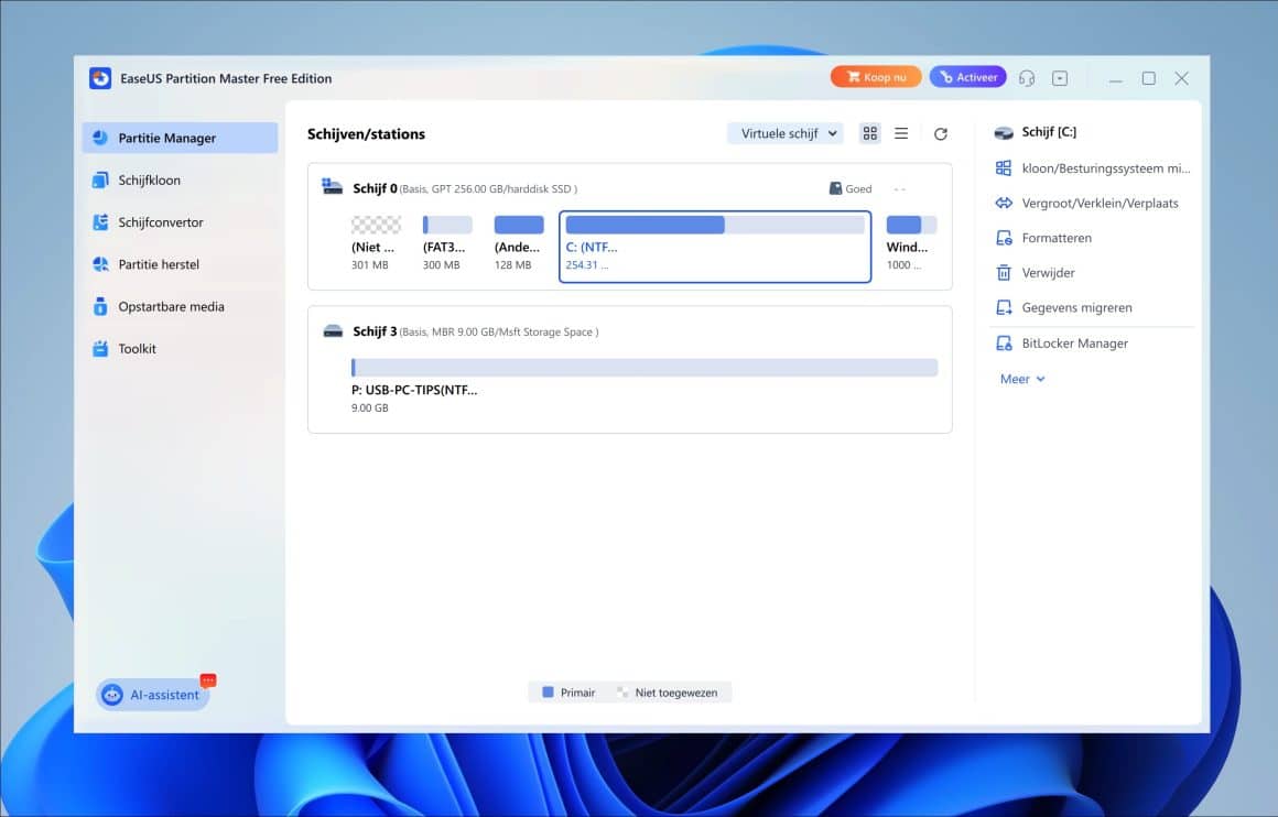 Gratis partitiebeheer tools voor Windows 11